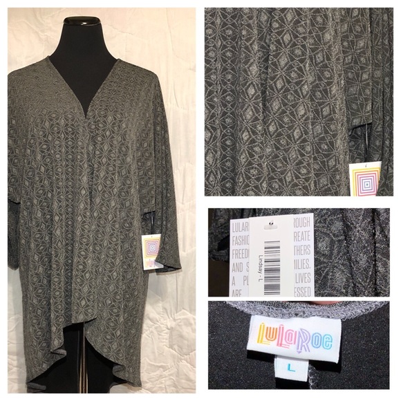 LuLaRoe | Jackets & Coats | L Lularoe Lindsay Jacket In Gray Lacy ...